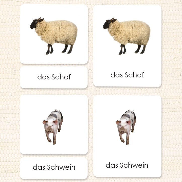 German Farm Animals Montessori 3-Part Cards – Maitri Learning