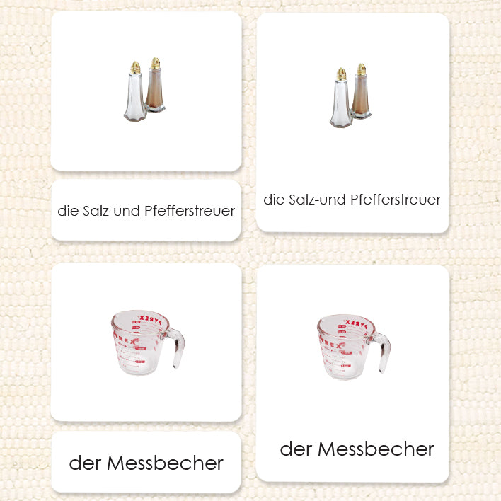German Kitchen Montessori 3-Part Cards – Maitri Learning