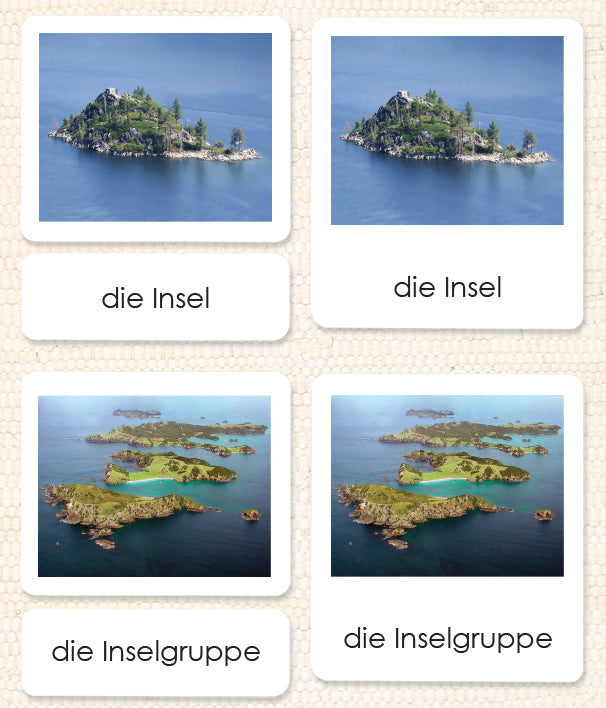 German Land and Water Montessori Cards Series 1