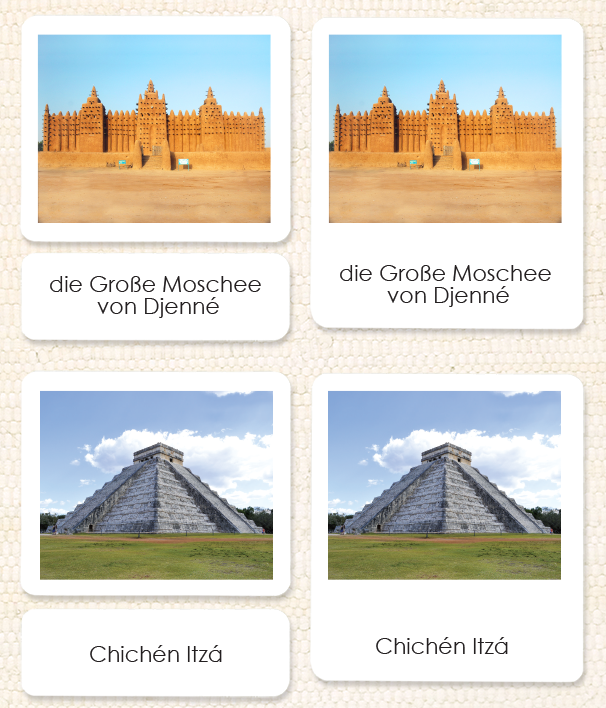 German World Landmarks Montessori Cards