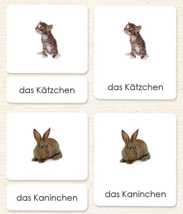 German Pets Montessori 3-Part Cards