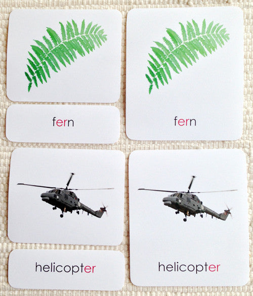 Montessori Phonogram 3-Part Reading Cards