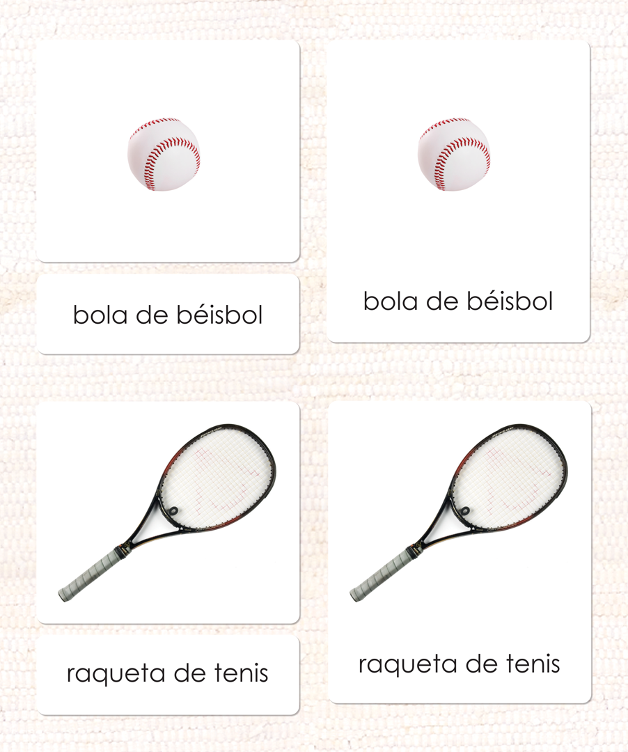Sports Montessori 3-Part Cards/Equipos Deportivos