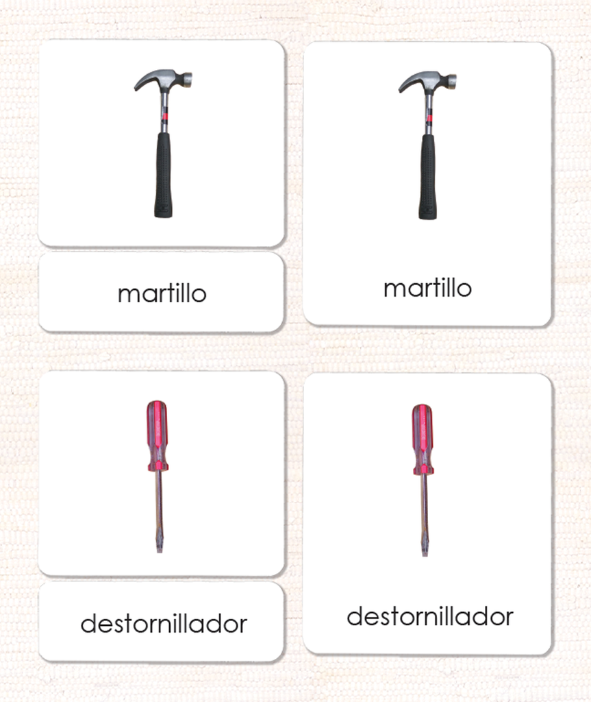 Tools Spanish Montessori Cards – Maitri Learning