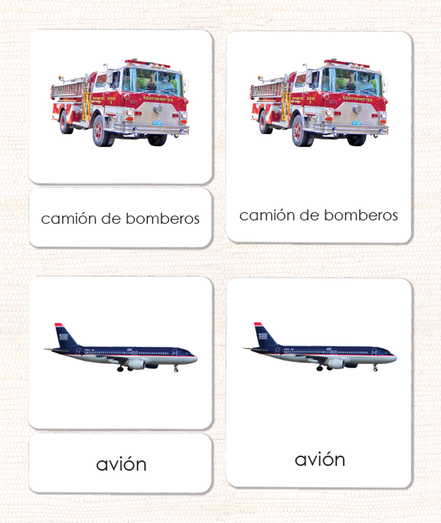 Transportation Spanish Montessori Cards – Maitri Learning