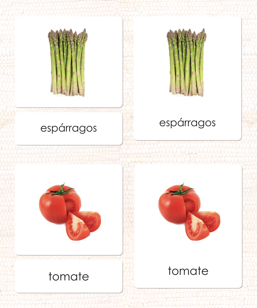 Vegetables Montessori 3-Part Cards/Vegetales – Maitri Learning