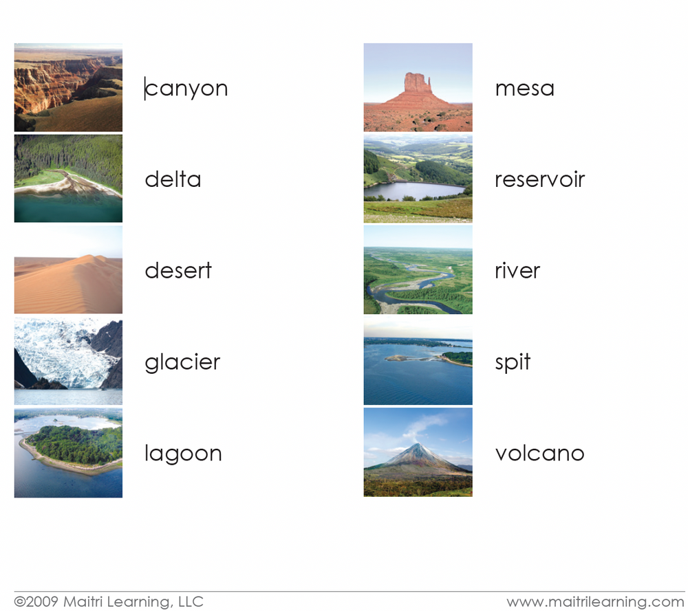 Chinese Land and Water Montessori Cards