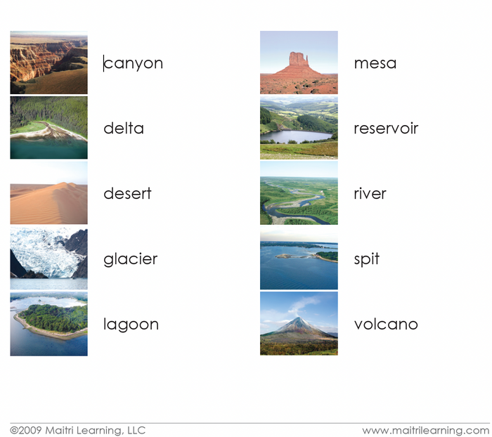 Chinese Land and Water Montessori Cards