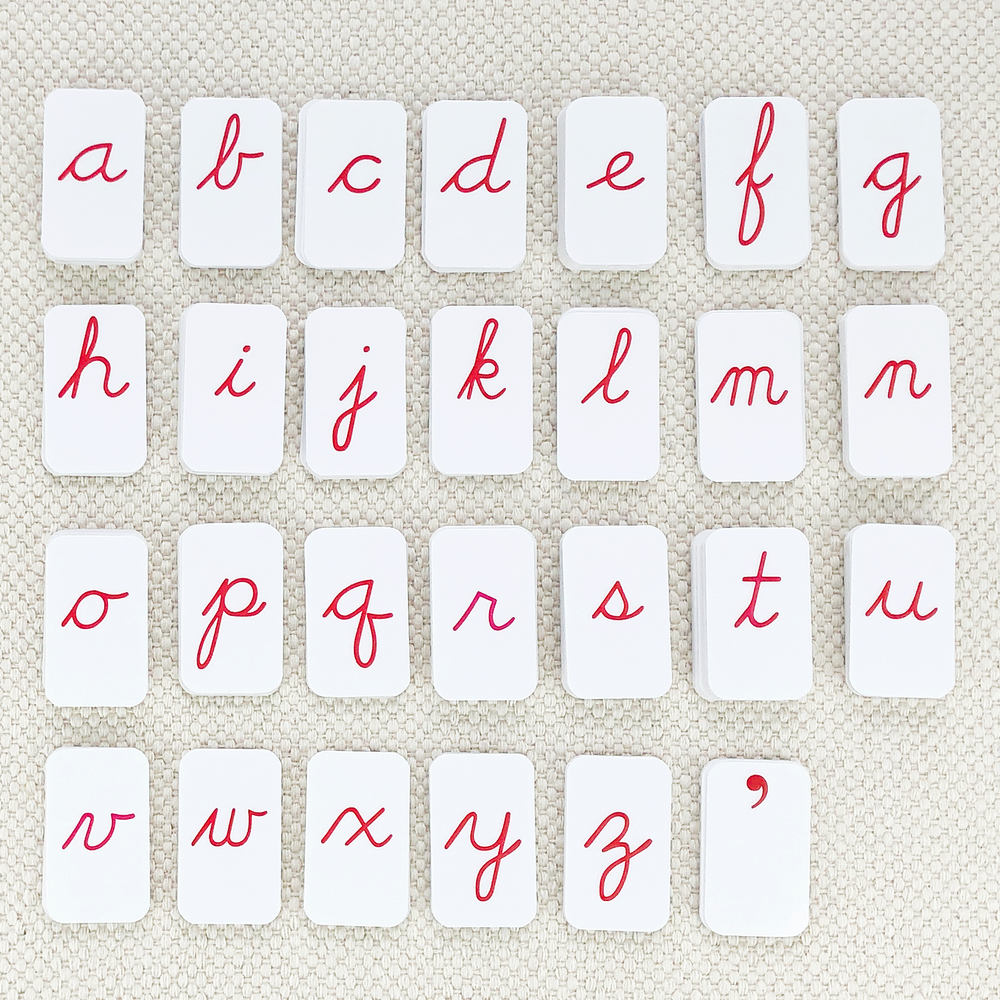 Cursive Red Movable Alphabet