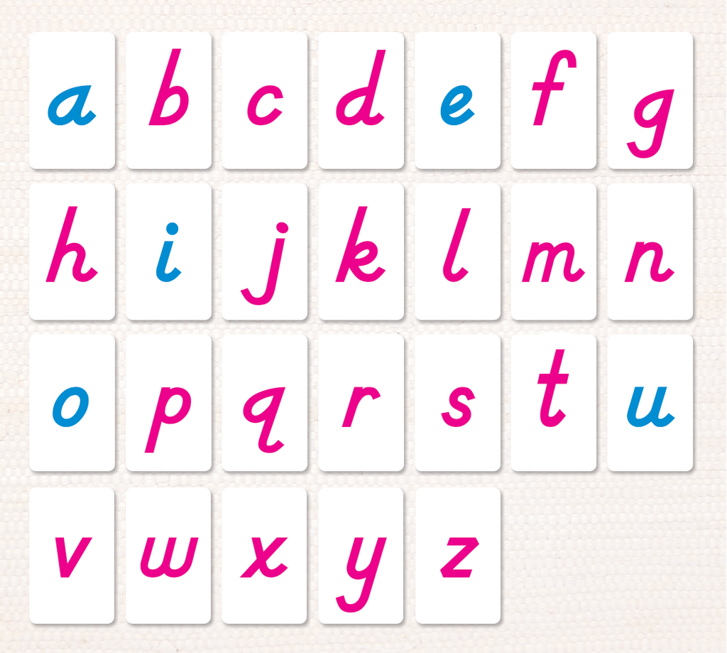 Pre-Cursive Montessori Movable Alphabet – Maitri Learning