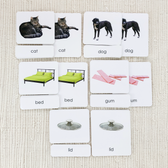 Phonetic Montessori Cards: Simplest Words (level 1)