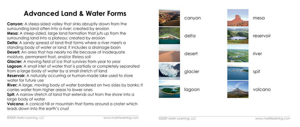 Spanish Land and Water Montessori Cards