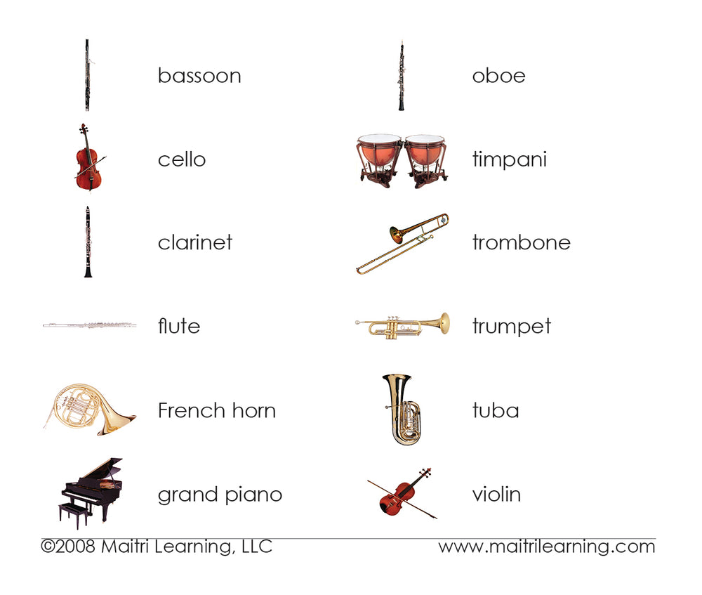 Musical Instruments Montessori Cards