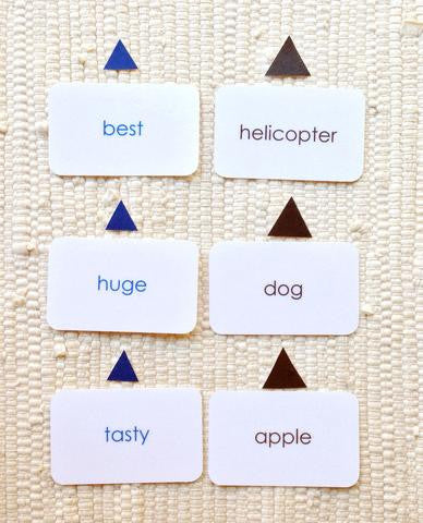 Montessori Grammar/Montessori Function of Words Cards – Maitri Learning