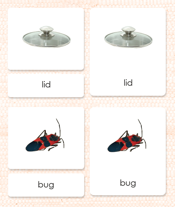 Phonetic Montessori Cards: Simplest Words (level 1)