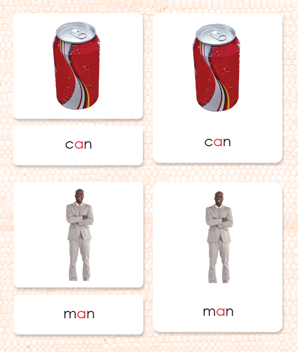 Montessori Phonogram 3-Part Reading Cards