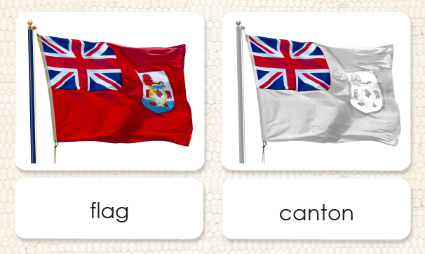 Montessori "Parts of" the Flag Reading Classification Cards