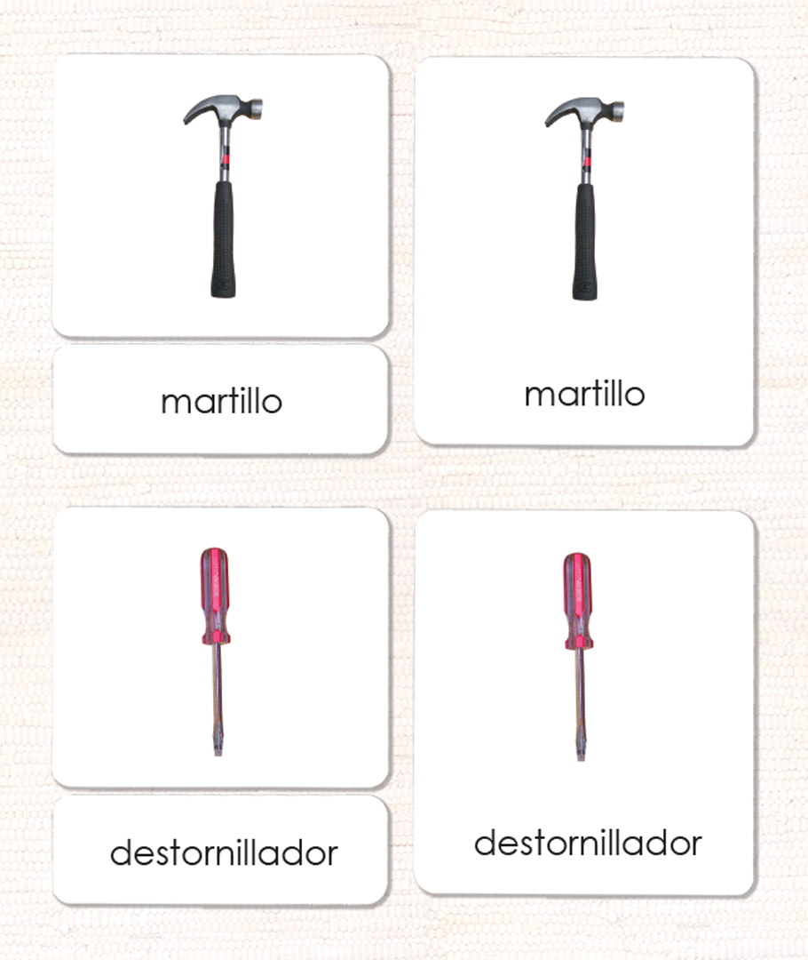 Tools Spanish Montessori Cards