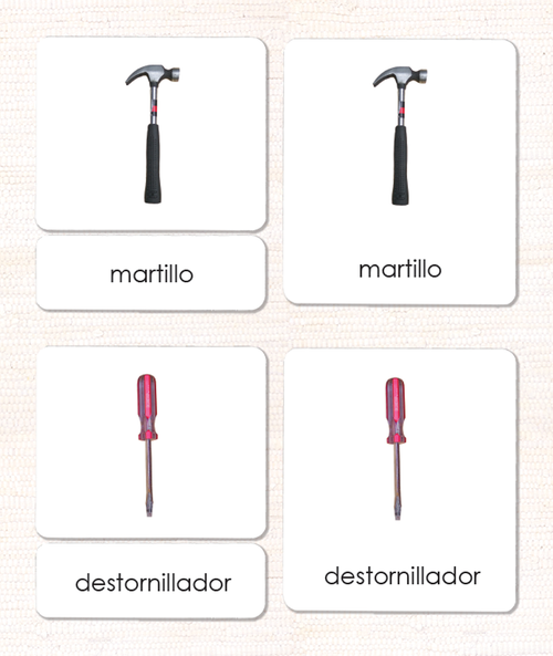 Tools Spanish Montessori Cards